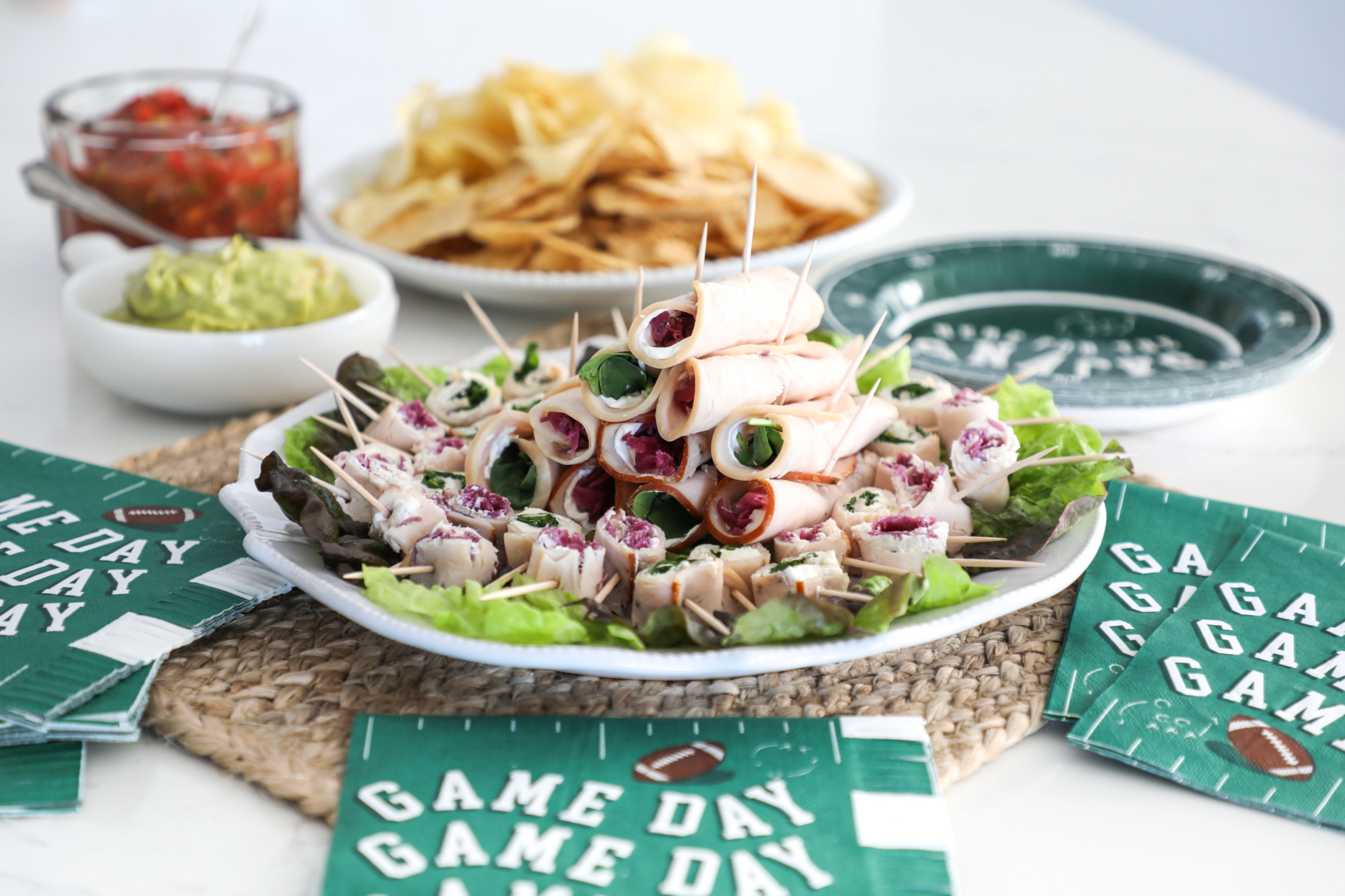 Game On! Turkey & Cream Cheese Roll Ups - Clover
