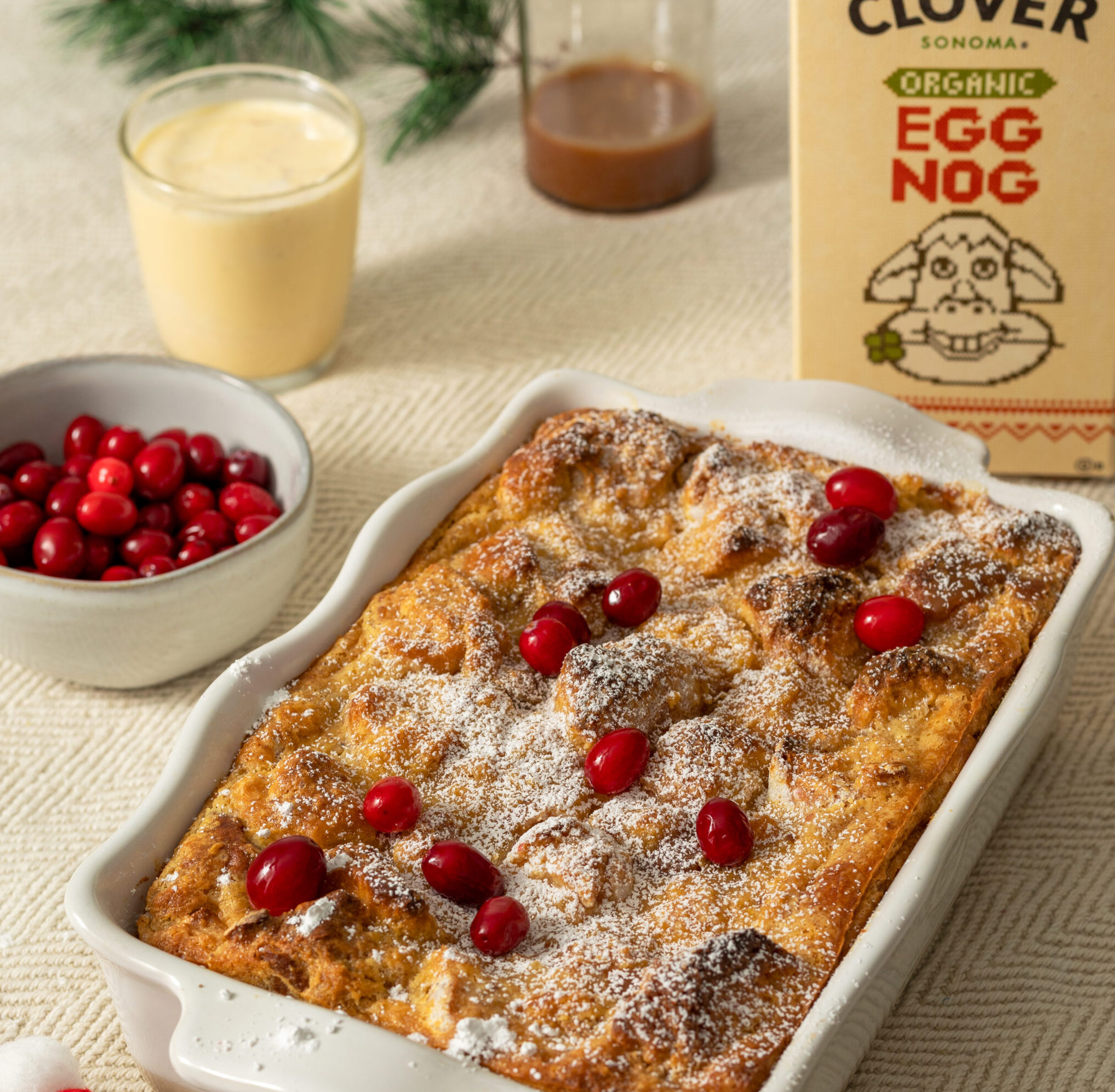 Eggnog Bread Pudding - Clover